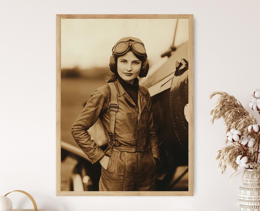 American Female Pilot, Early 1900's. Vintage Aviation Photo - Etsy