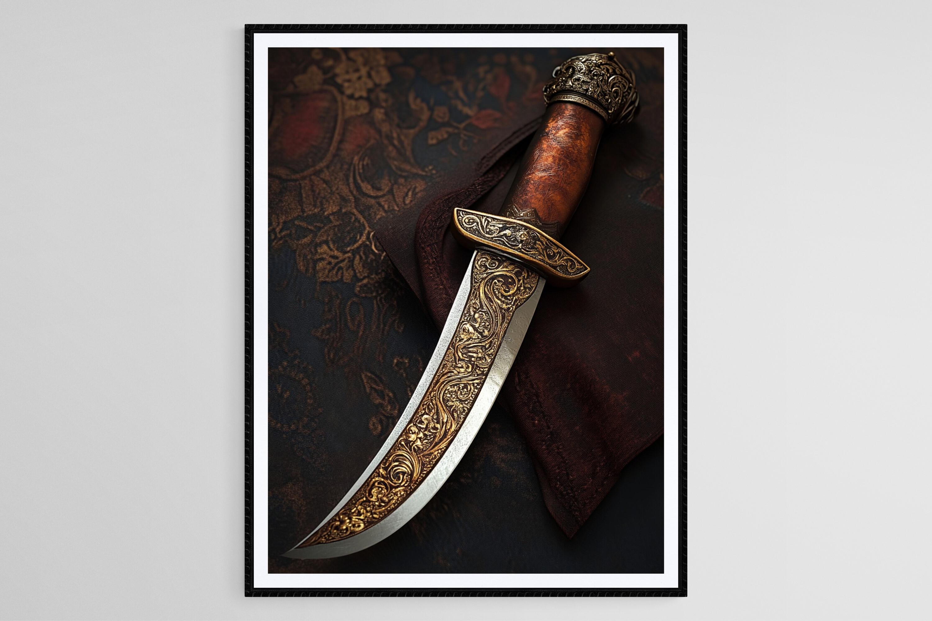 Sikh Kirpan Art Print, Intricate Sword Decor, Religious Symbol Wall Art ...
