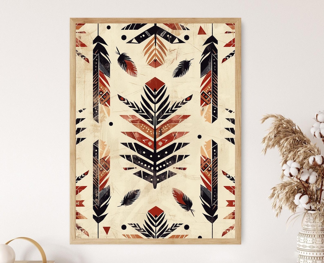 Traditional Navajo Design Art Print, Vibrant Wall Decor, Cultural ...