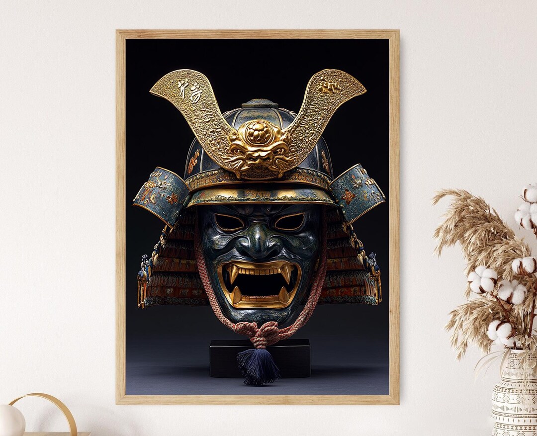 Shogun Helmet Poster, Japanese Samurai Armor Art - Etsy