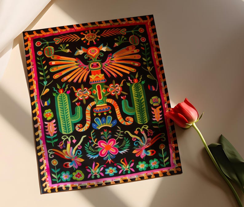 Nahua Aztec Art Print: Indigenous Wall Decor - Etsy