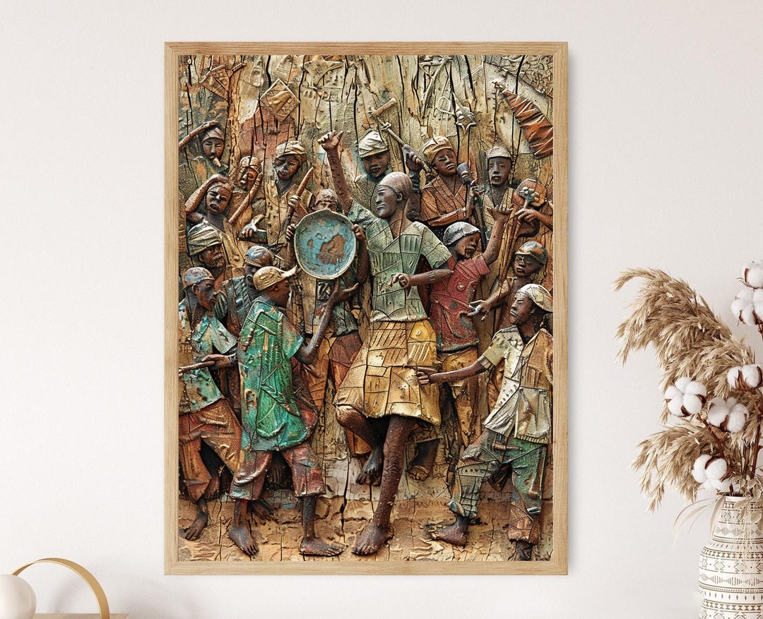 Benin Art Print, Traditional African Patterns, Ethnic Home Decoration ...