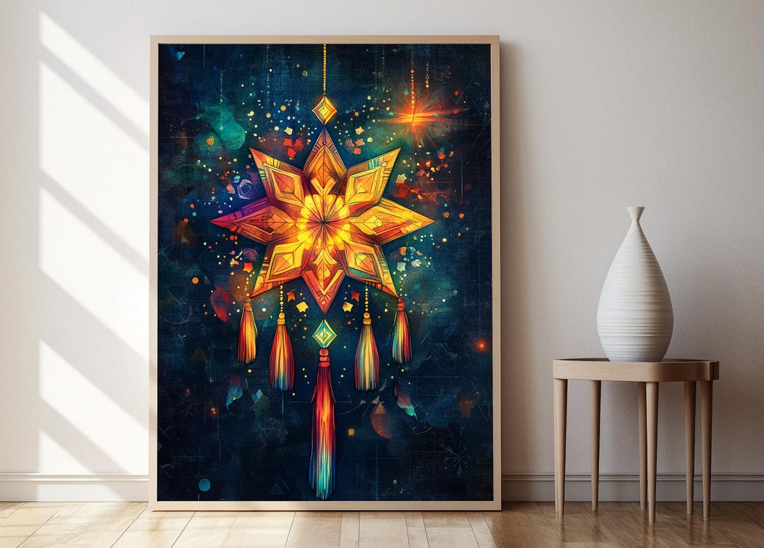 Vibrant Filipino Parol Art Print, Christmas Lantern Decor Poster - Etsy