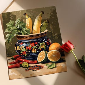 Puerto Rican Ceramic Paila With Plantain Design Art Print, Caribbean ...