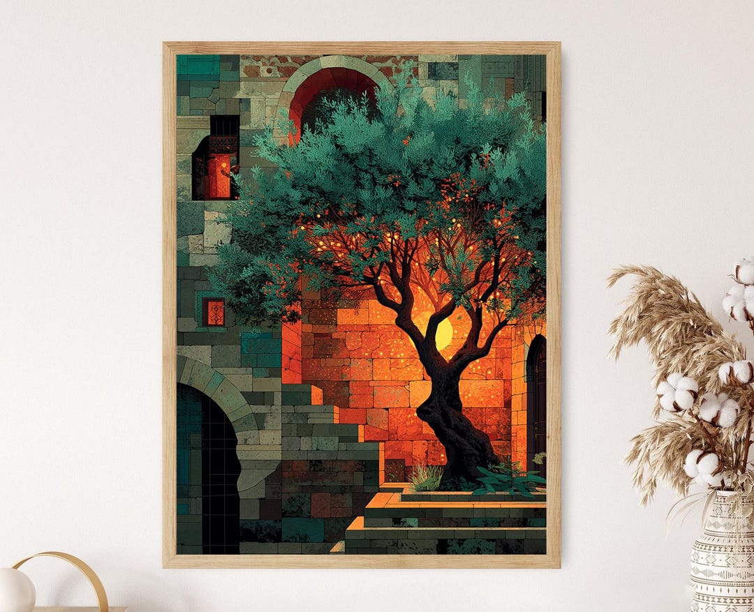 Olive Tree Art Print: Middle Eastern Botanical Illustration - Etsy