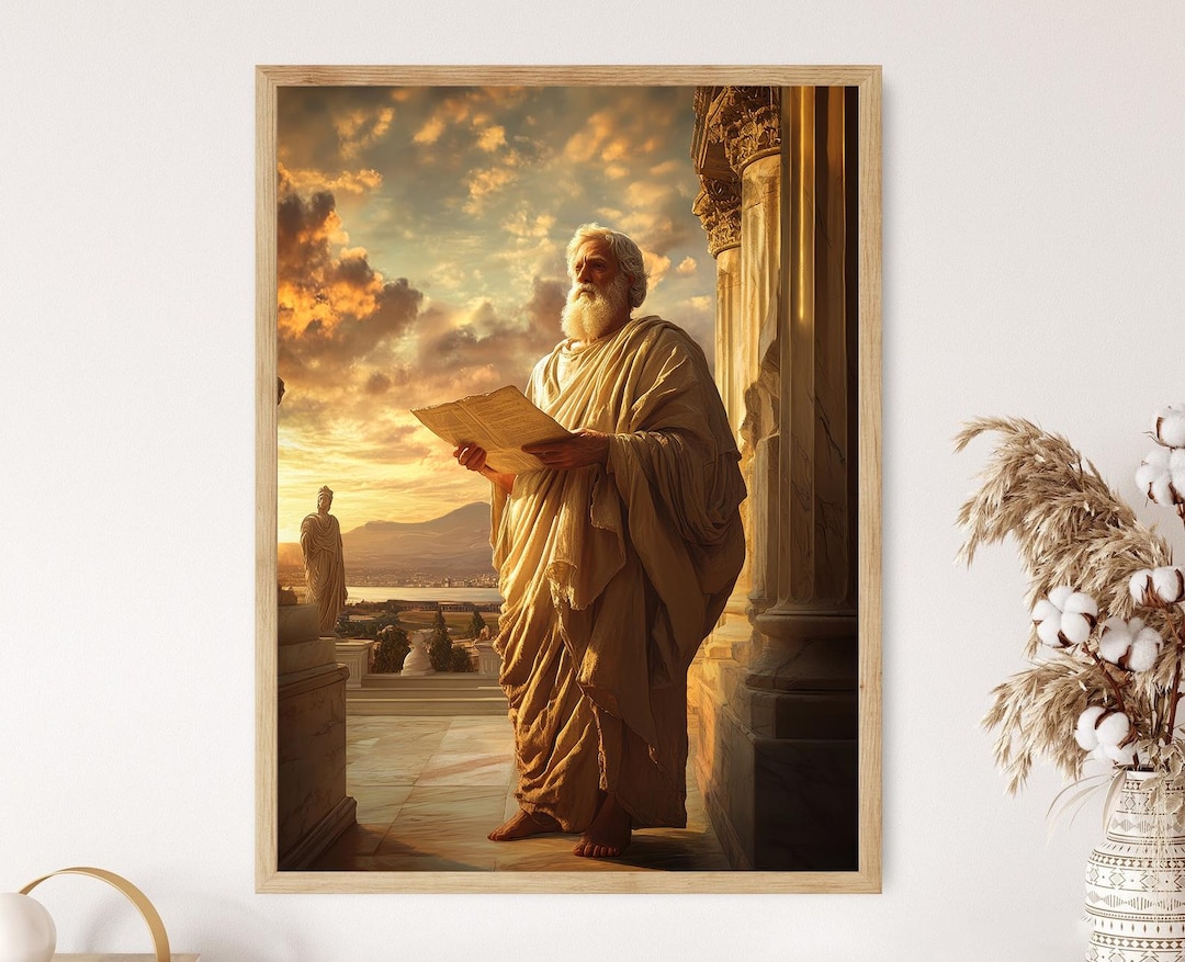 Plato Portrait Art Print, Ancient Greek Philosopher, Academy of Athens ...