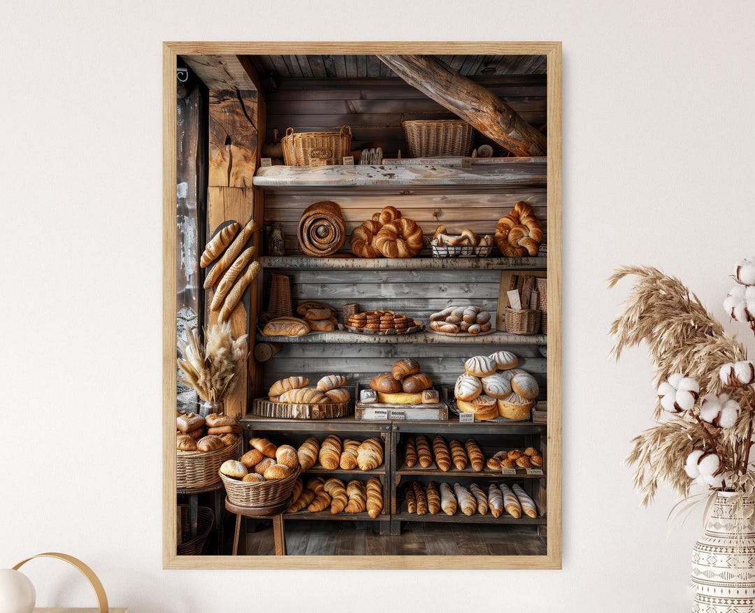 Parisian French Bakery Print, Elegant Wall Art, Ideal Kitchen Decor for ...