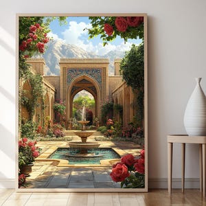Persian Garden Art Print, Tranquil Iranian Scenery - Etsy