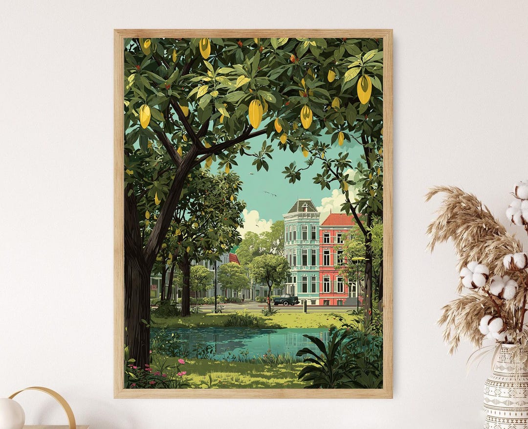 Paramaribo Starfruit Orchard Poster, Suriname Tropical Farm Art Print ...