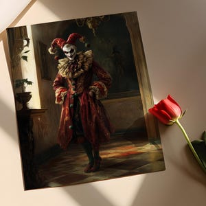 Medieval Jester Art Print, Fantasy Illustration, Vampire Inspired ...