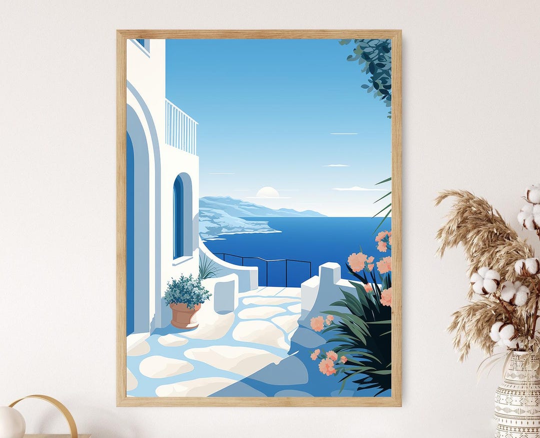 Mykonos Island Print: Greek Seascape Wall Art - Etsy