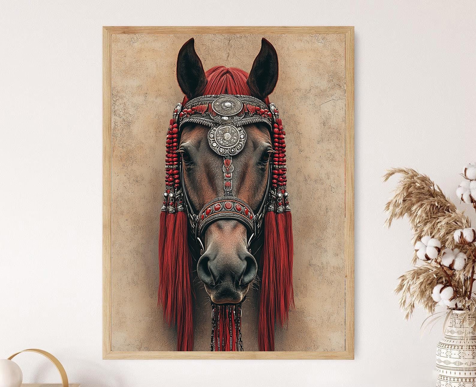 Turkmen Bridle With Silver Amulet Rings Fine Art Print - Etsy