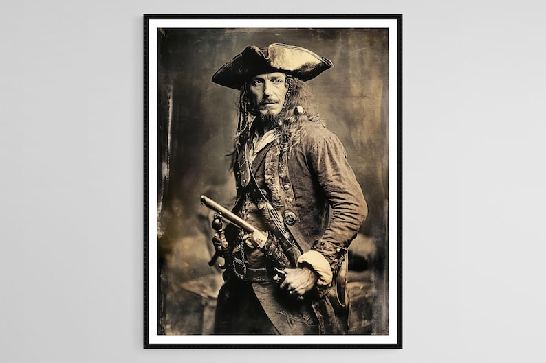 English Pirate Portrait Print: Vintage Nautical Wall Art - Etsy