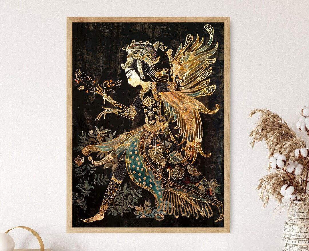 Wayang Kulit Art Print, Traditional Indonesian Shadow Puppet Wall Art ...