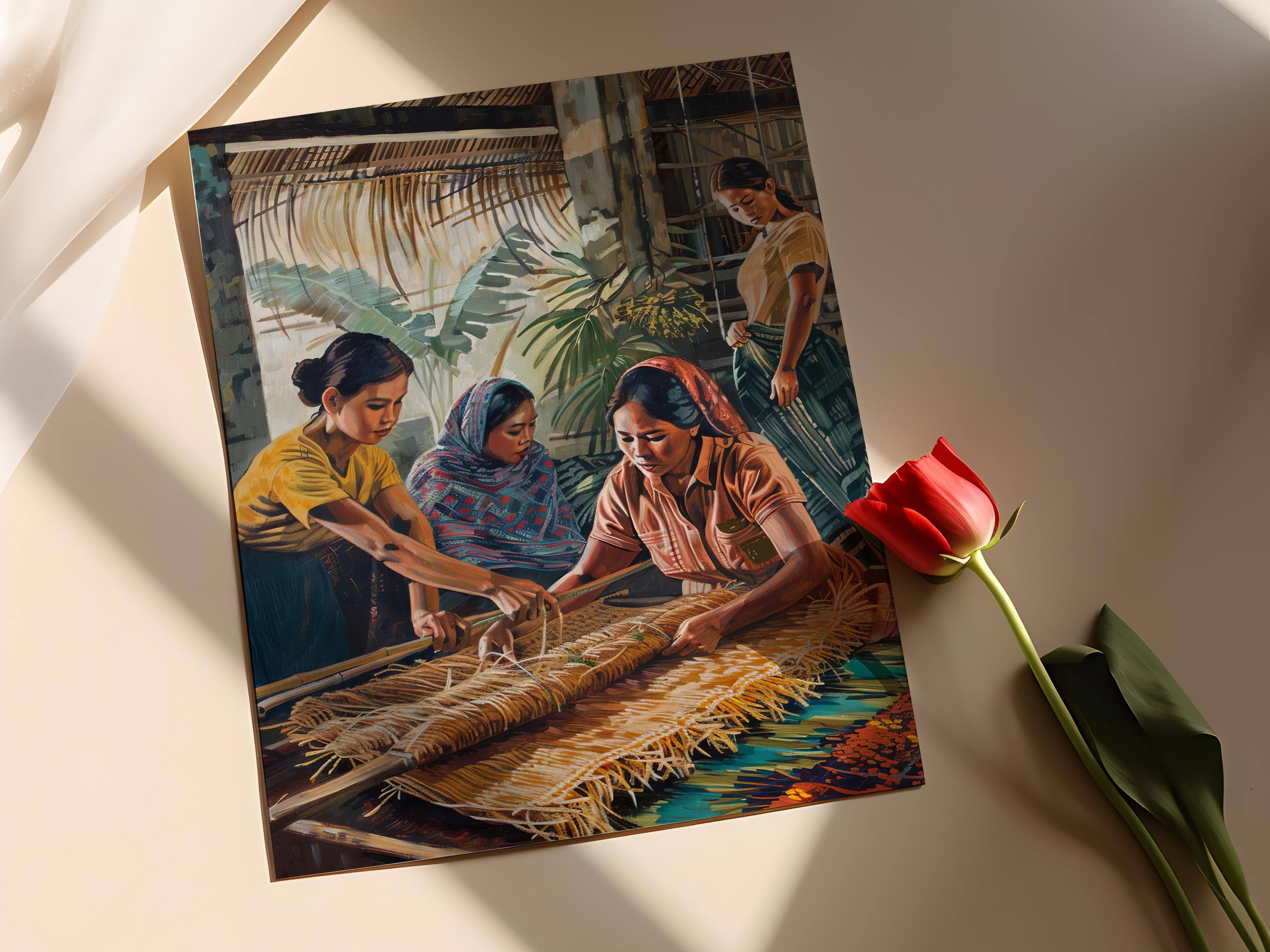 Filipina Weaver Women Art Print: Traditional Filipino Textile Decor - Etsy
