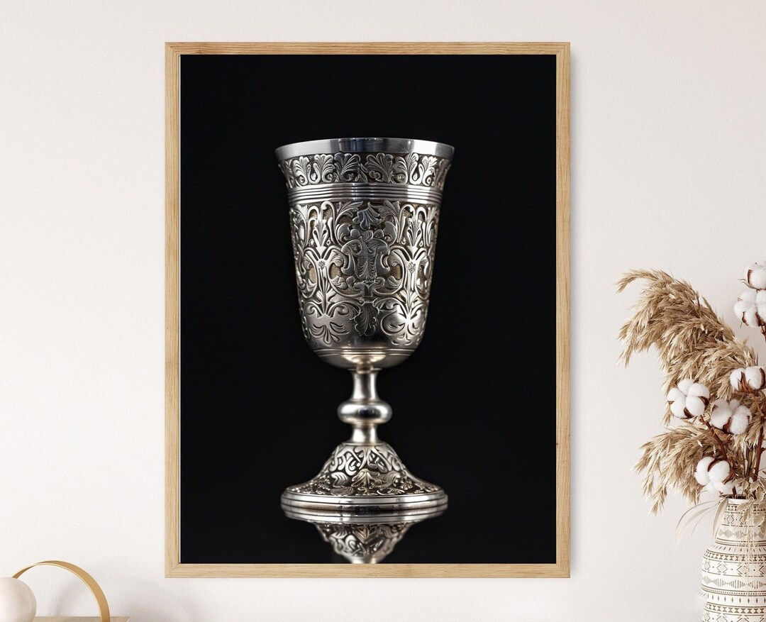 Jewish Art Print, Ornate Kiddush Cup Illustration - Etsy