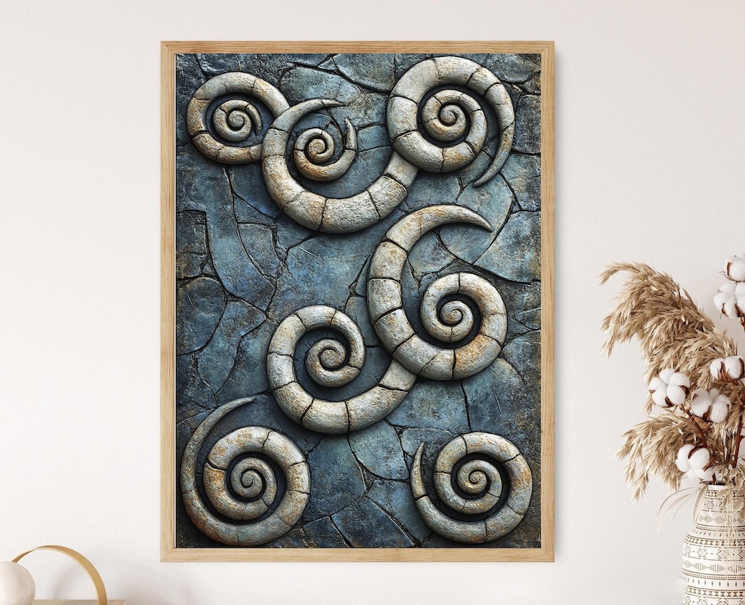 Pictish Swirl Symbols Ancient Stone Motifs Fine Art Print - Etsy