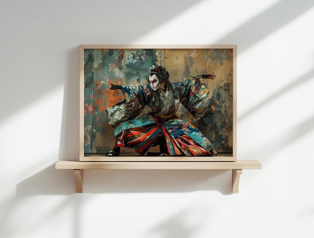 Kabuki Art Print, Intricate Japanese Painting, Cultural Home Decor ...