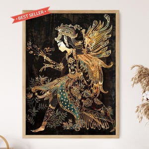Wayang Kulit Art Print, Traditional Indonesian Shadow Puppet Wall Art ...