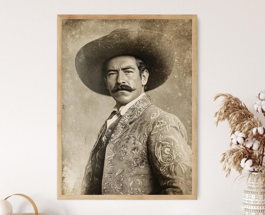 Pancho Villa Vintage Portrait Art Print, Mexican Revolution Wall Decor ...