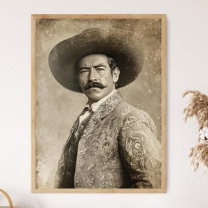 Pancho Villa Vintage Portrait Art Print, Mexican Revolution Wall Decor ...