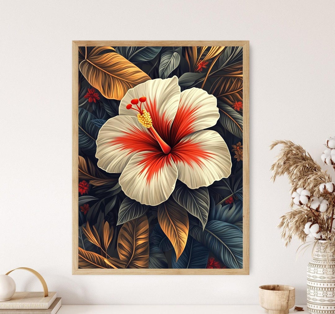 Samoan Hibiscus Flower, Polynesian Floral and Tribal Design Art - Etsy