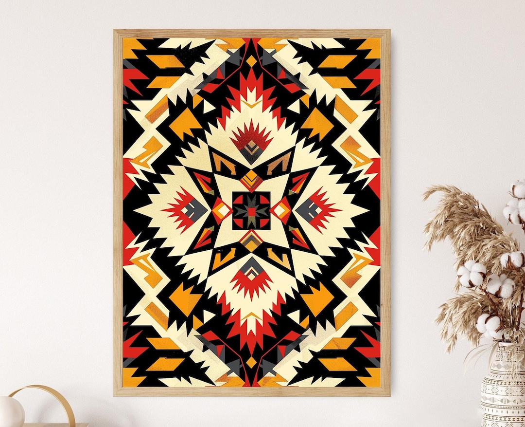 Authentic Navajo Pattern Print, Handcrafted Tribal Artwork, Perfect for ...