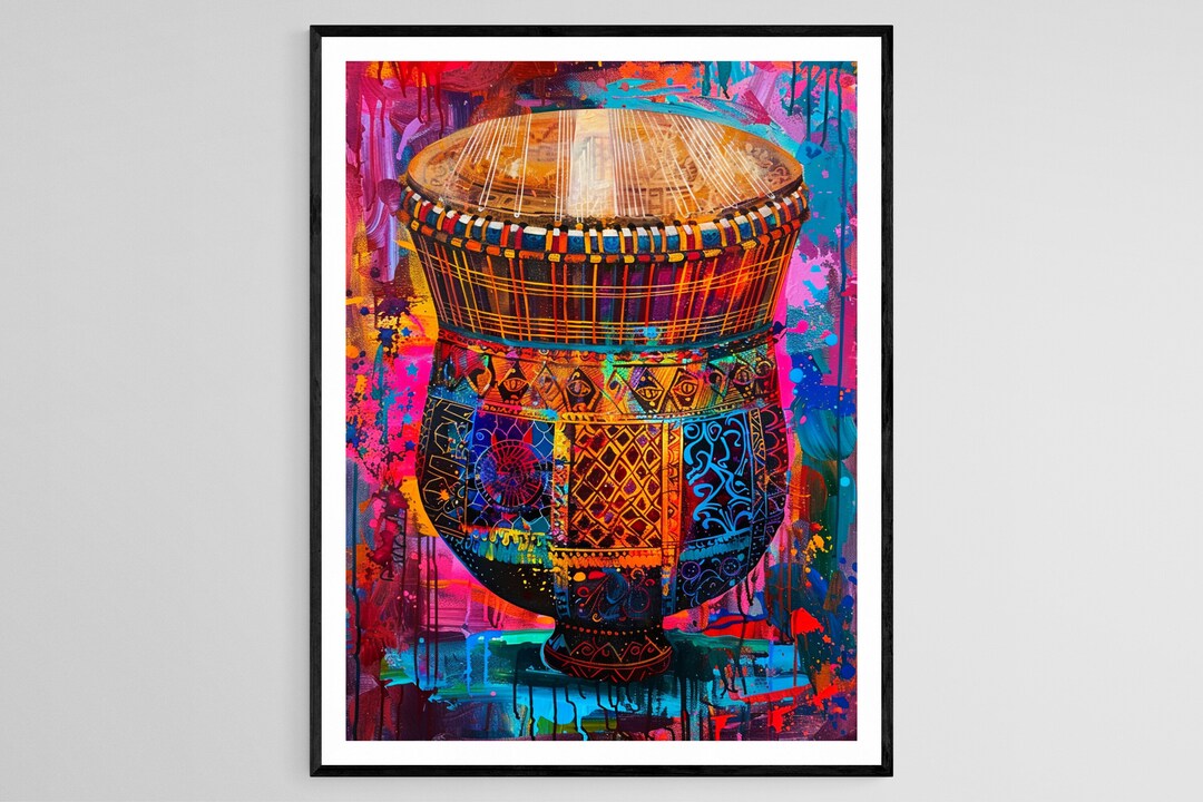 Vibrant Kanjira With Intricate Motifs Art, Traditional Indian Musical ...