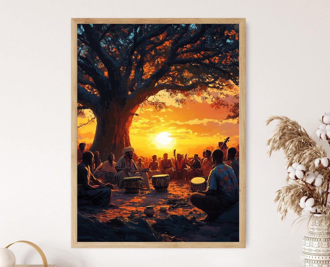 Malian Griot Storyteller Illustration, Cultural Art Print, Mali Kingdom ...