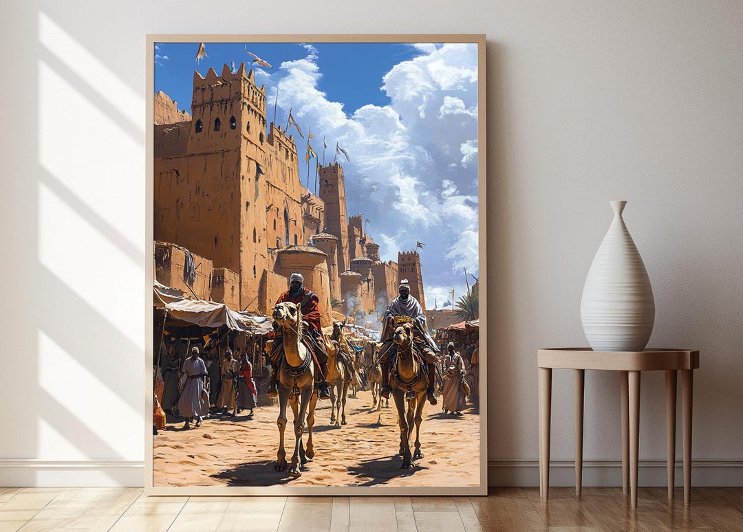 Timbuktu Caravan Illustration, Mali Trade Route Art Print, African ...