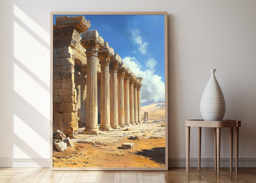 Palmyra Temple of Bel Art Print, Ancient Syrian Heritage Decor Poster ...