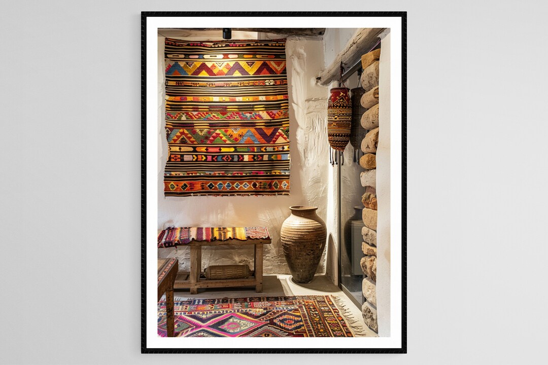 Sudanese Rug Art Print, Traditional Motifs, Vibrant Art - Etsy