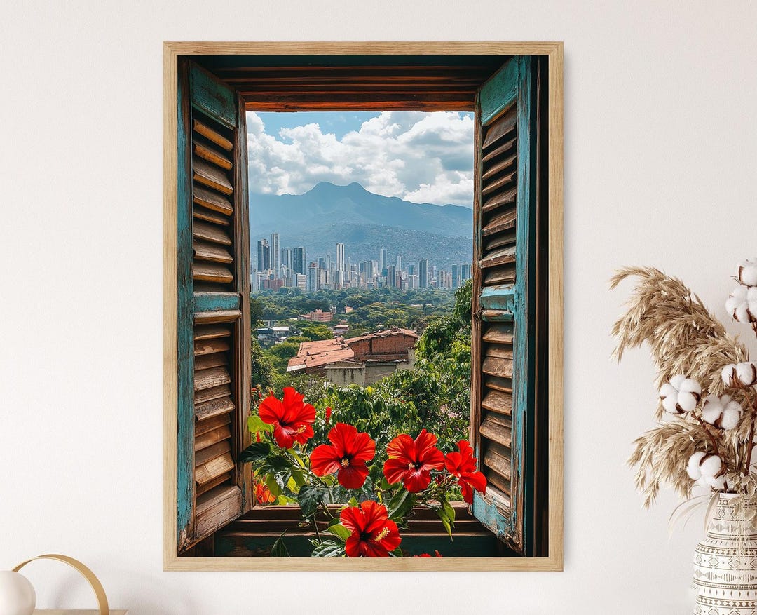 Caracas Open Window View Art Print, Venezuelan Skyline Decor Poster - Etsy