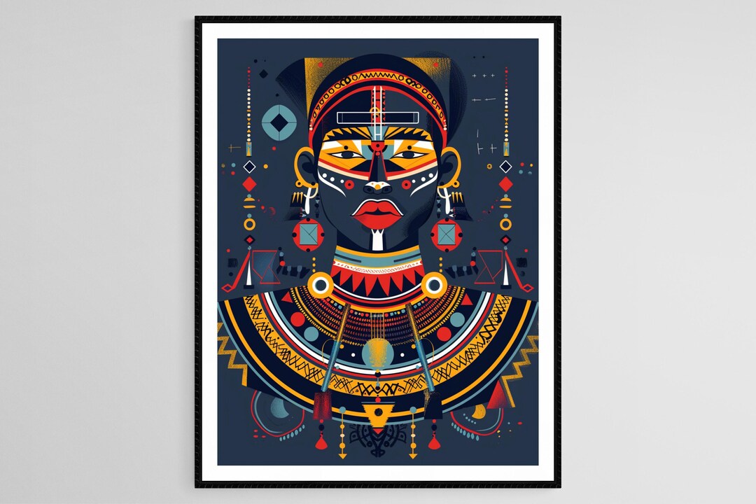 Ndebele Traditional Attire Art Print, Colorful Beads and Cultural ...