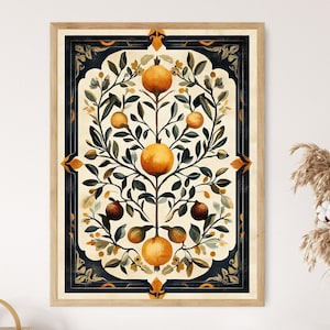 Lebanese Tile Pattern Illustration, Vintage Kitchen Art Print ...