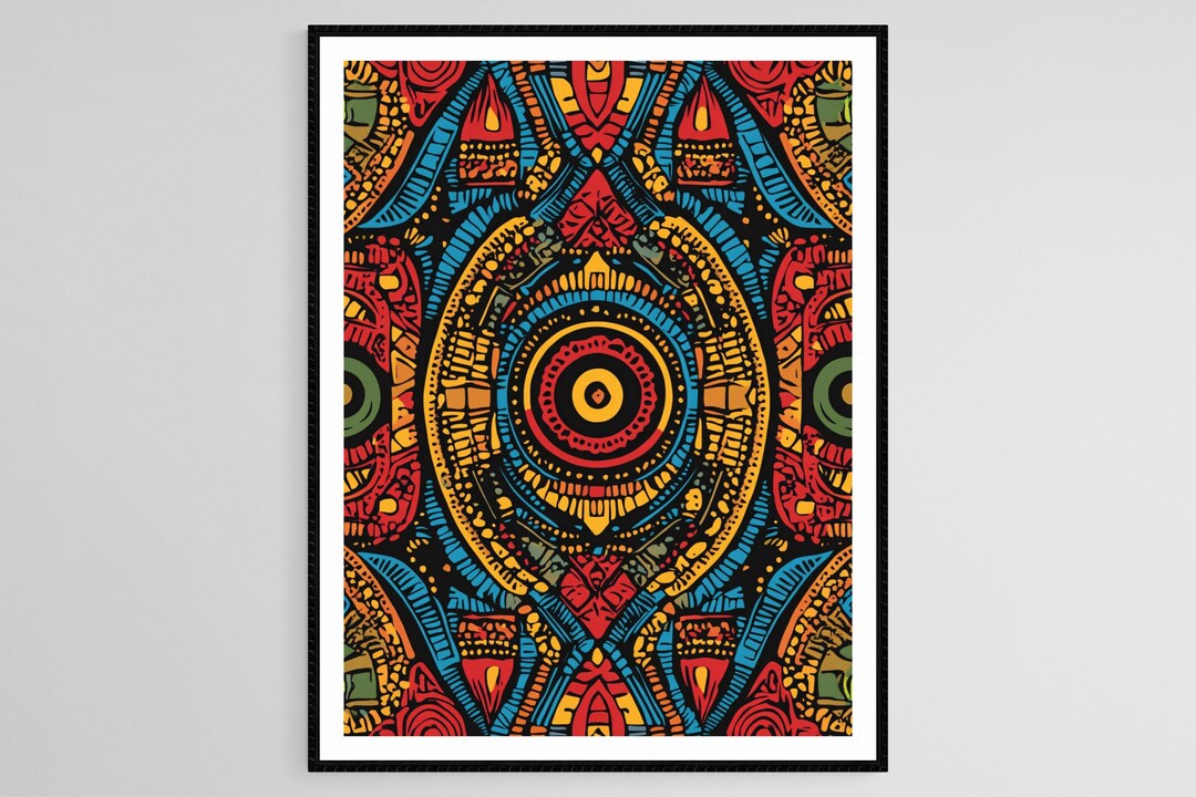 Colorful Dashiki Pattern Art Print, African Geometric Illustration - Etsy
