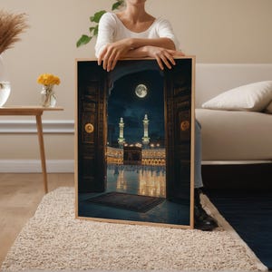 Kaaba at Night Print: Islamic Art, Mecca Hajj Lanterns - Etsy