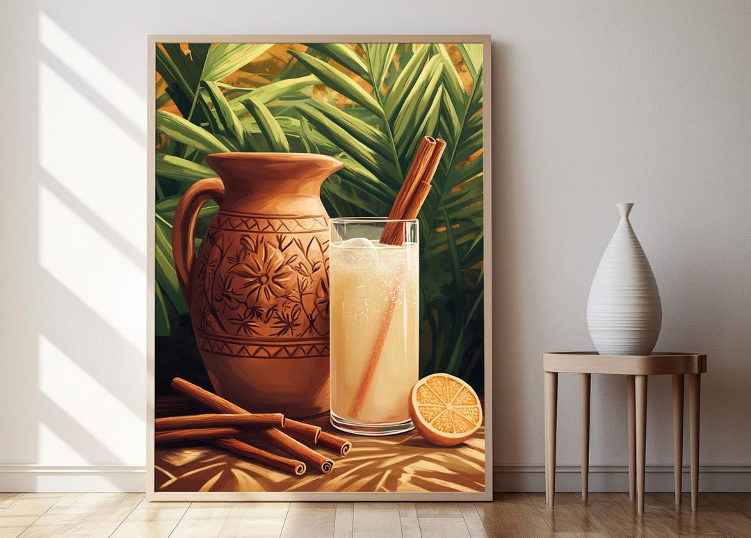 Salvadoran Horchata Art Print, Clay Pitcher and Cinnamon - Etsy