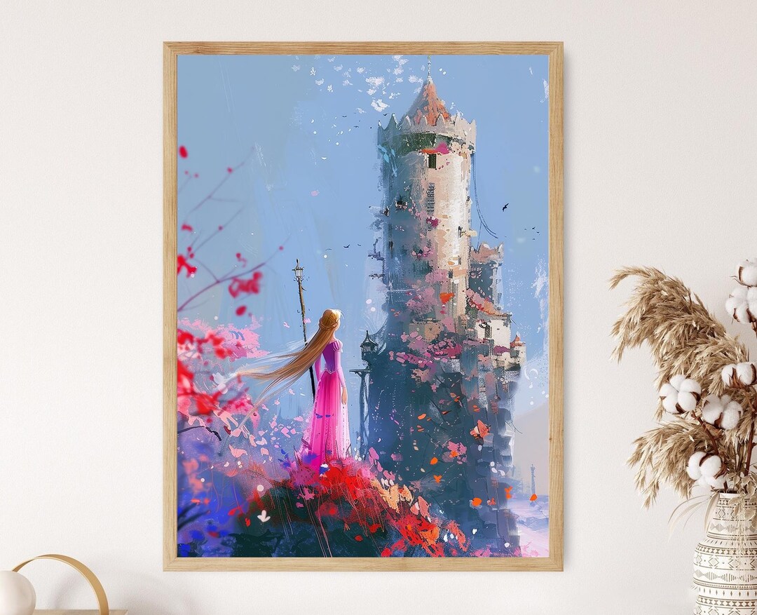 Princess Rapunzel Art Print, Magical Fairytale Decor, Beautiful Gift ...