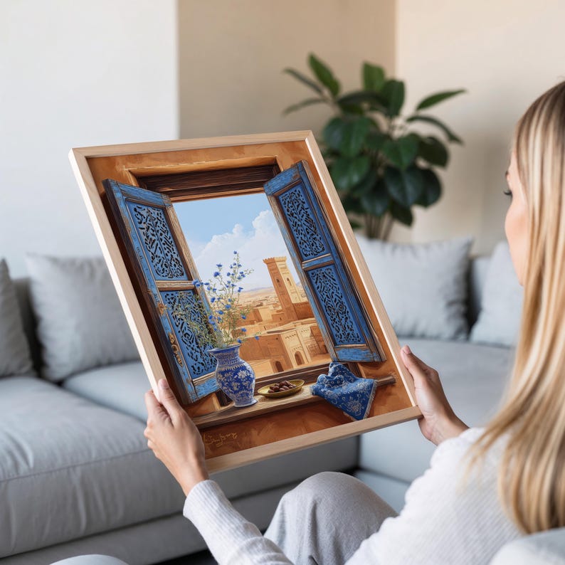 Persian Window Art Print: Yazd Courtyard View, Iranian Architecture - Etsy