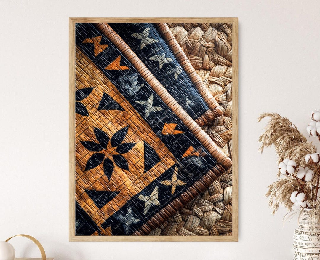 Tongan Ngatu Barkcloth Corners Fine Art Print - Etsy