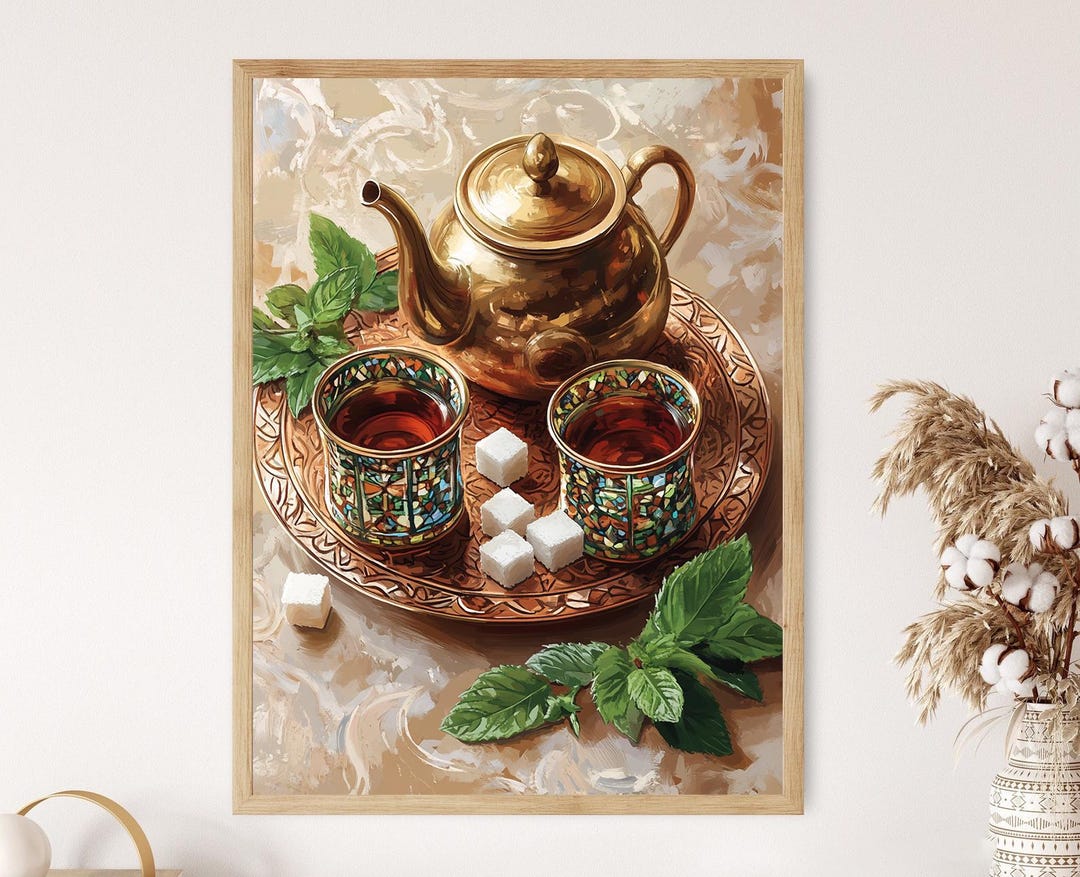 Syrian Tea Set With Mosaic Designs Art Print, Traditional Heritage ...