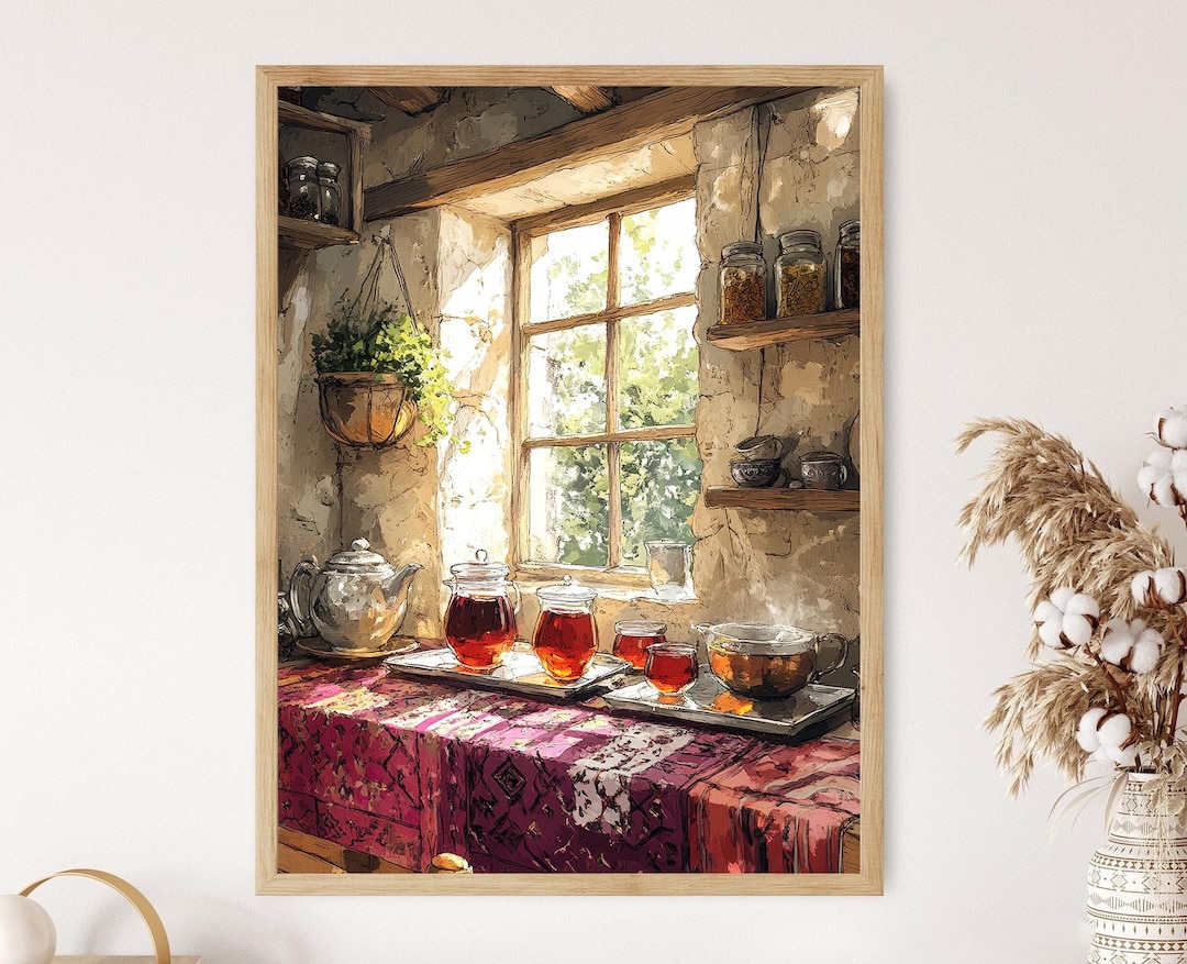 Kurdish Tea Time Art Print, Traditional Glasses and Silver Trays - Etsy