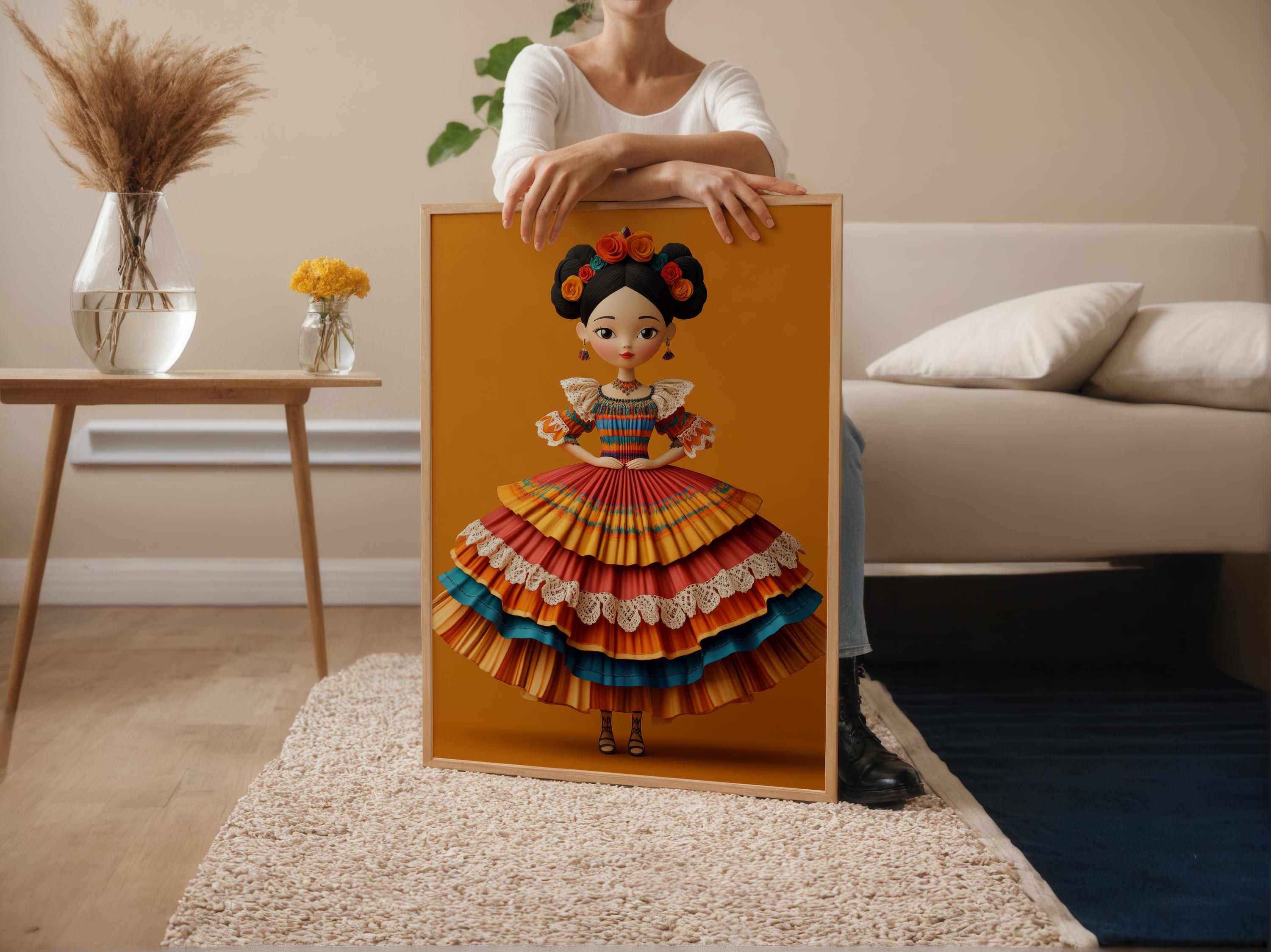 Colombian Doll Art Print, Traditional Cumbia Dress, - Etsy