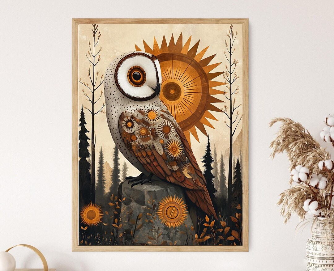 Sami Sun Owl Sacred Symbol Fine Art Print - Etsy