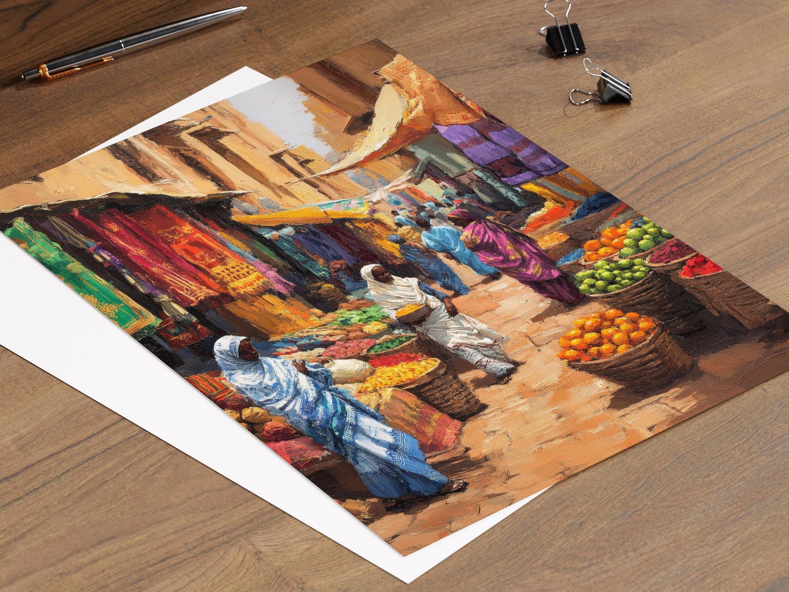 Sudanese Marketplace Art Print, African Market Scene, Vibrant Sudan ...