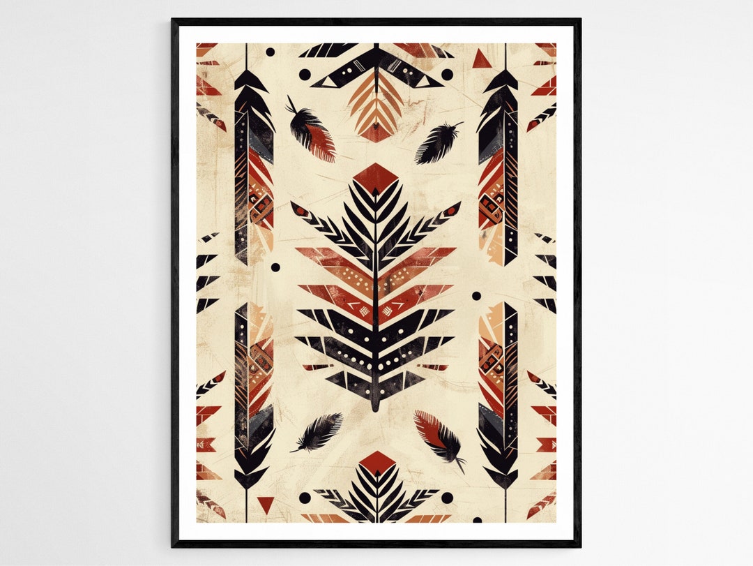 Traditional Navajo Design Art Print, Vibrant Wall Decor, Cultural ...