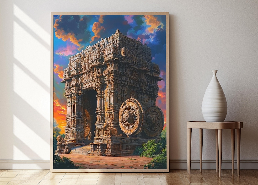 Sun Temple Konark Art Print, Indian Heritage Decor Poster - Etsy