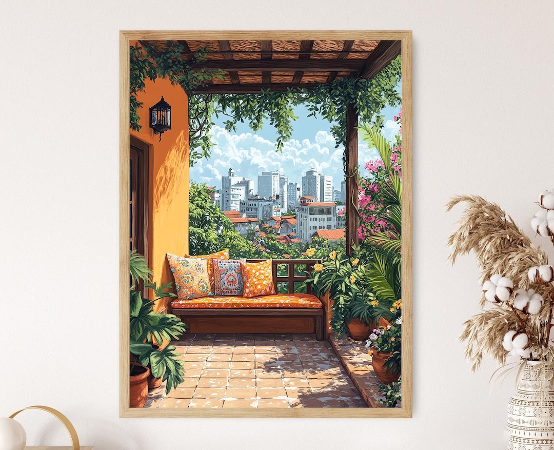Dhaka Rooftop Patio Art Print, Traditional Bangladeshi Decor Poster - Etsy