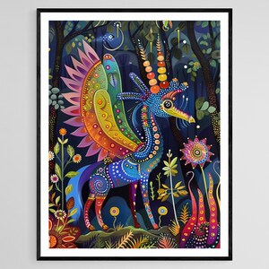 Mystical Alebrijes Art Print: Colorful Fantasy Creature Wall Decor - Etsy
